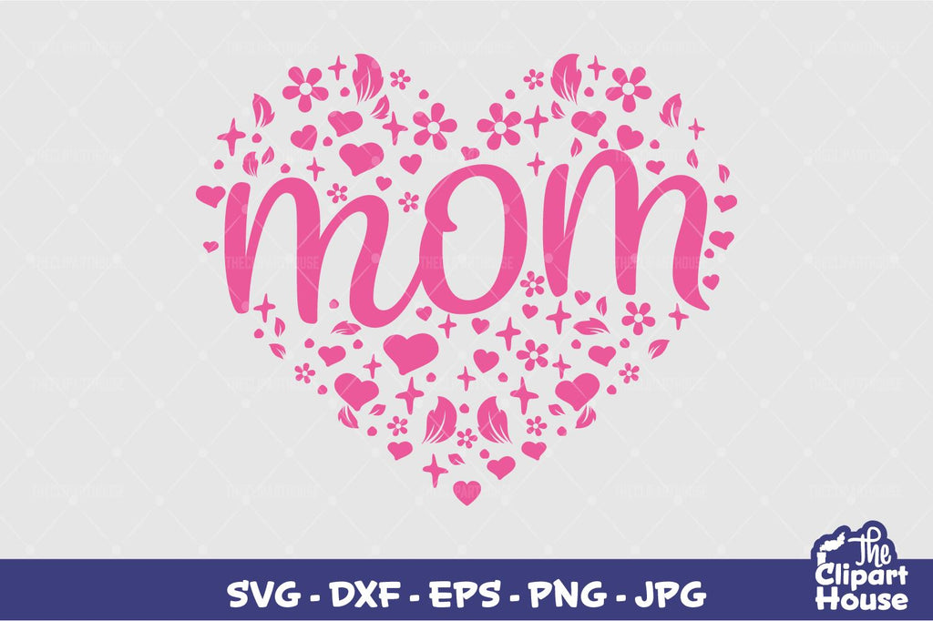 Mom Heart Text - So Fontsy