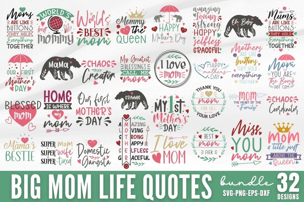 Mom Life SVG Bundle - So Fontsy