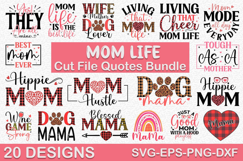 Mom Life SVG Design Bundle - So Fontsy