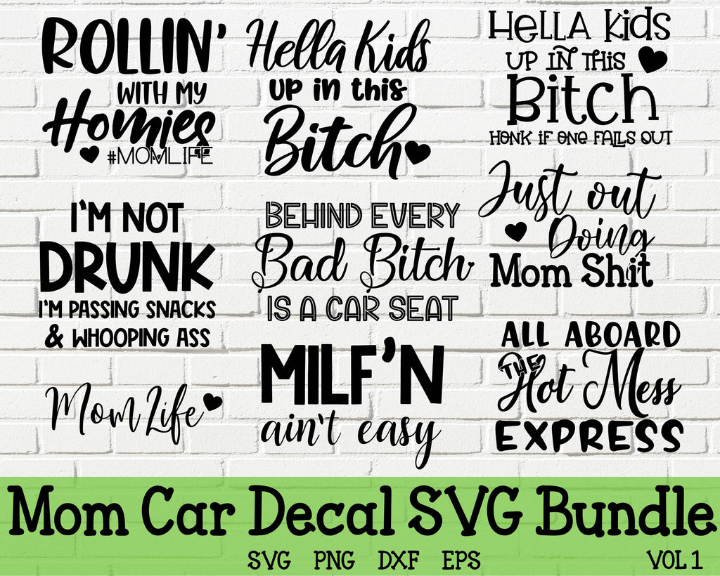 Mom Life SVG | Mom Car Decal SVG Bundle | Mom SVG | Mama svg | Funny M ...