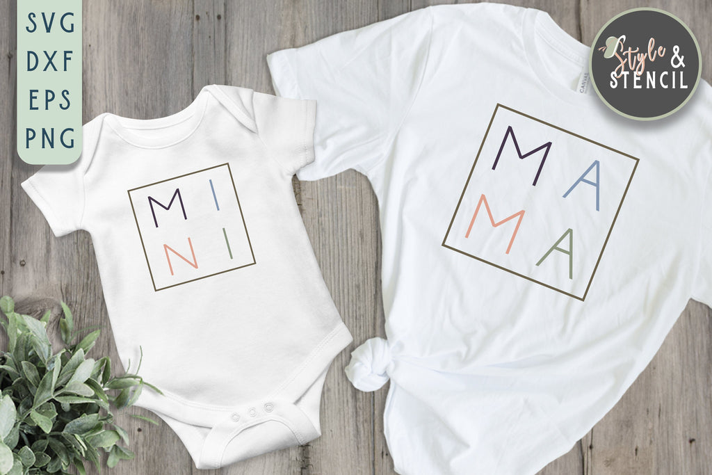 Mom Mini - Mama and Mini - Mama SVG - Mom and Me - Mini Me - Mama Mini ...