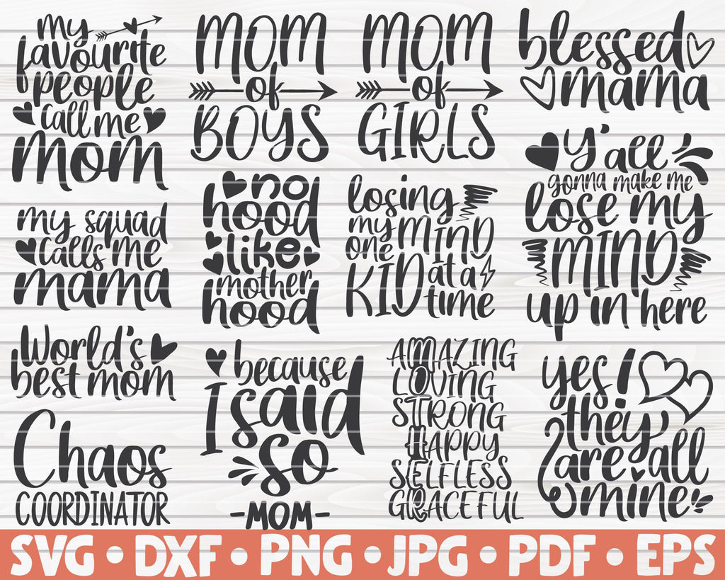 Mom quotes SVG Bundle | 26 designs - So Fontsy