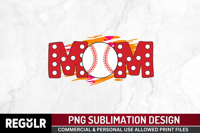 Mom Sublimation PNG, Baseball Sublimation Design - So Fontsy