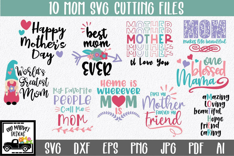 Mom SVG Cut File Bundle - Mother's Day SVG Bundle - So Fontsy
