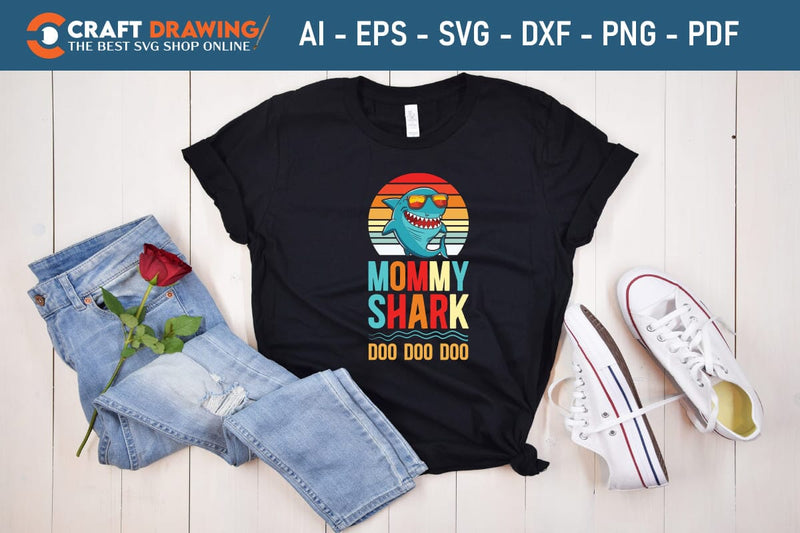 Mommy Shark Doo Doo Doo Funny svg Files for Cricut Cousin Baby shark ...