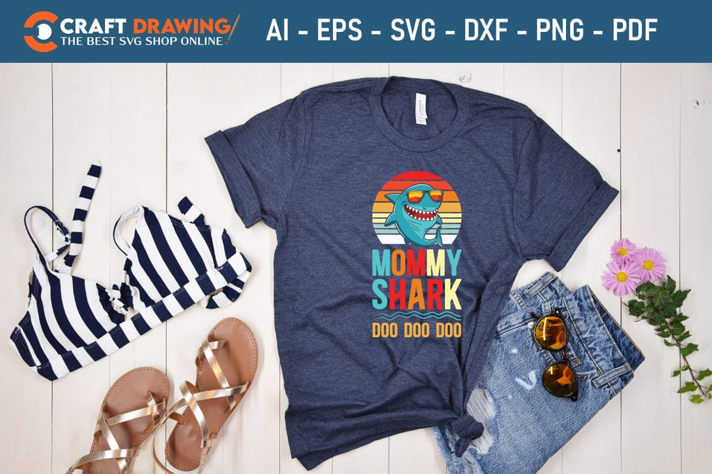 Mommy Shark Doo Doo Doo Funny svg Files for Cricut Cousin Baby shark ...