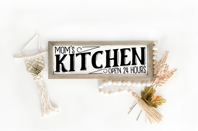 Mom's Kitchen SVG, Vintage Kitchen Sign SVG - So Fontsy