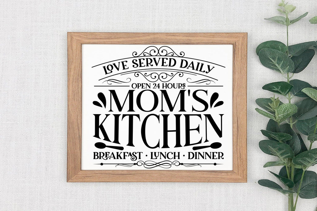 Mom's Kitchen | Vintage Kitchen Sign SVG - So Fontsy