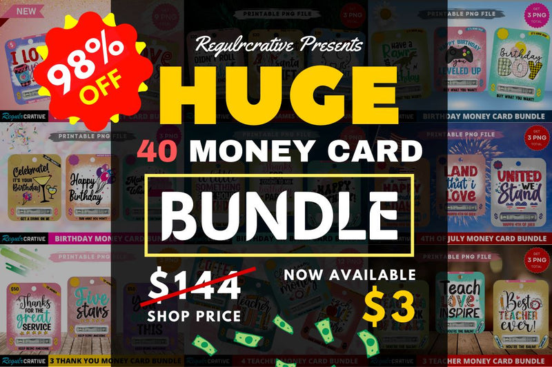 Money Card Mega Bundle PNG | Money Holder PNG Designs - So Fontsy