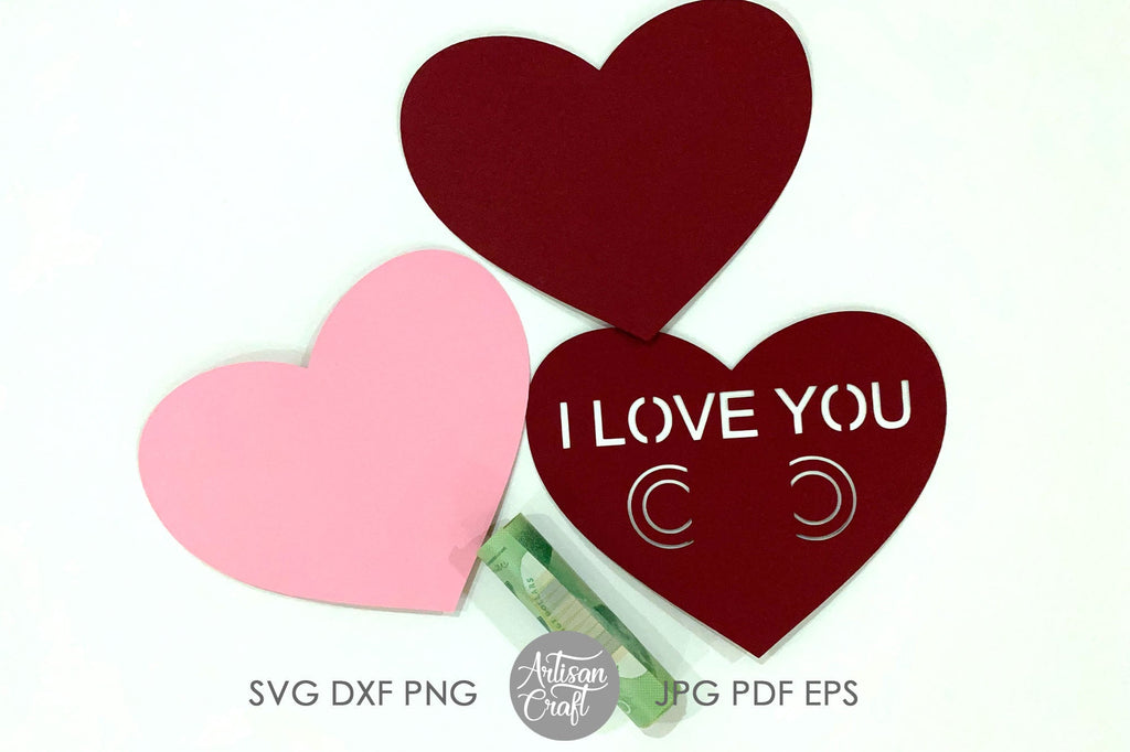 Money card template with heart for Valentines | So Fontsy