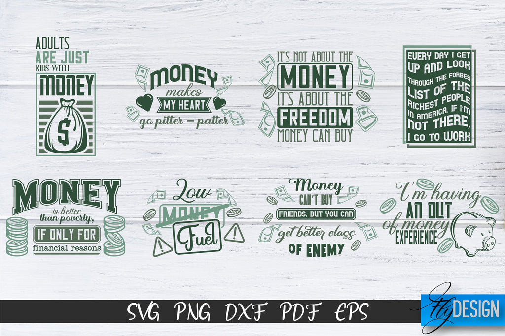 Money Quotes SVG | SVG Bundle | Funny Sayings SVG - So Fontsy