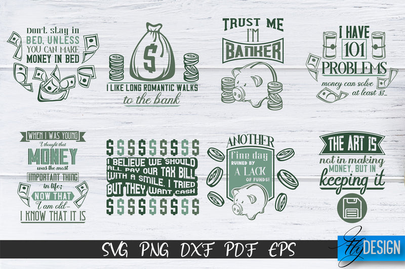Money Quotes SVG | SVG Bundle | Funny Sayings SVG - So Fontsy