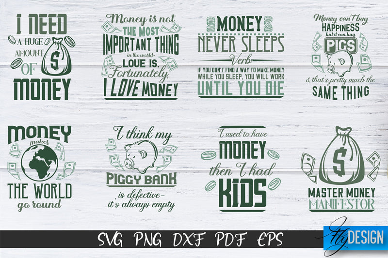 Money Quotes SVG | SVG Bundle | Funny Sayings SVG - So Fontsy