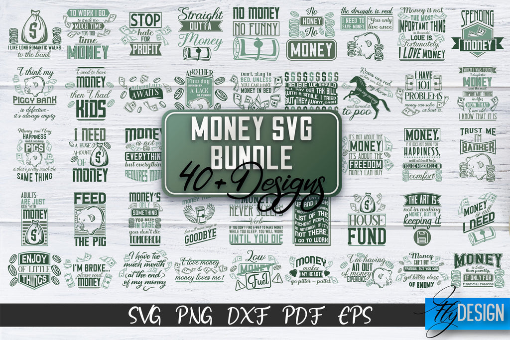 Money Quotes SVG | SVG Bundle | Funny Sayings SVG - So Fontsy