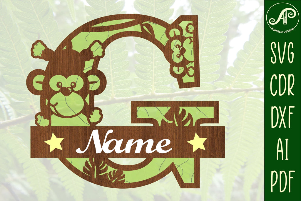 Monkey Capital Monogram Letter G SVG - So Fontsy