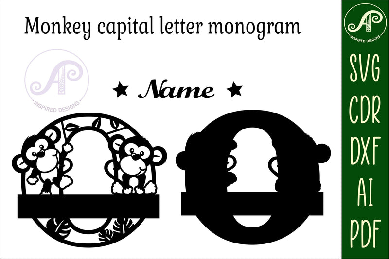 Monkey Capital Monogram Letter O SVG - So Fontsy