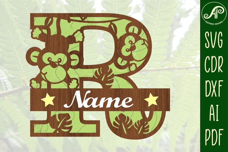 Monkey Capital Monogram Letter R SVG - So Fontsy