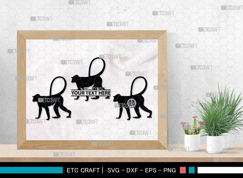 Monkey Monogram, Monkey Silhouette, Monkey SVG, Chimpanzee Svg, Gorilla ...