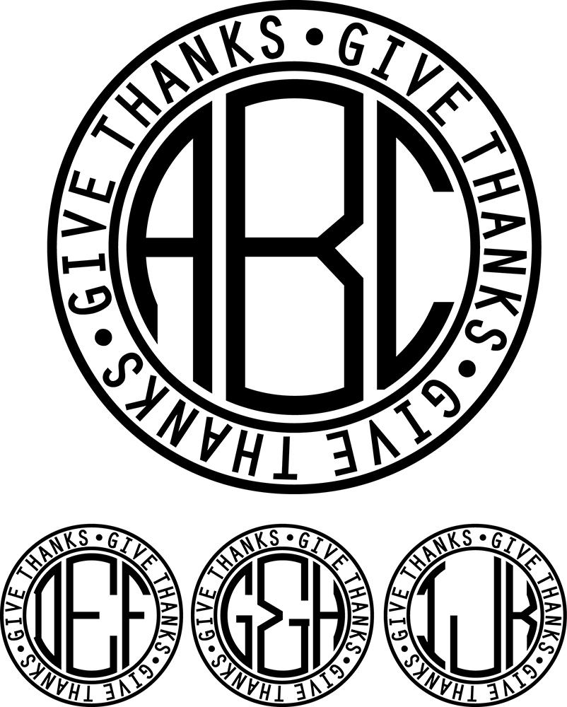 Monogram Basic Give Thanks Font - So Fontsy