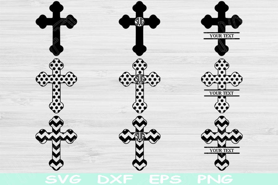 Monogram Cross Svg Files For Cricut and Silhouette with Split Chevron ...