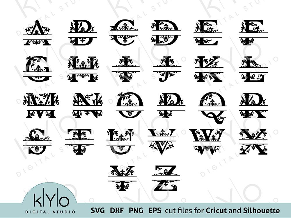 Monogram Font Letters Svg Png Dxf Files Bundle - So Fontsy