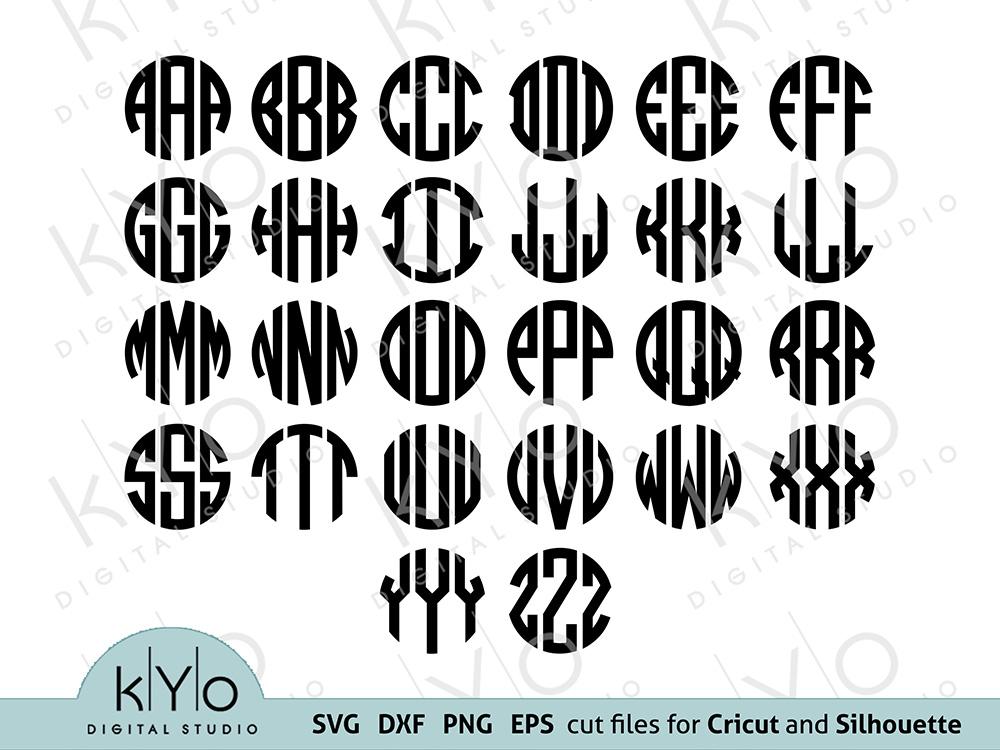 Monogram Font Letters Svg Png Dxf Files Bundle - So Fontsy