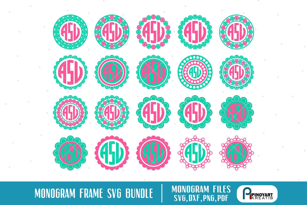 Monogram Frame Svg Bundle - So Fontsy
