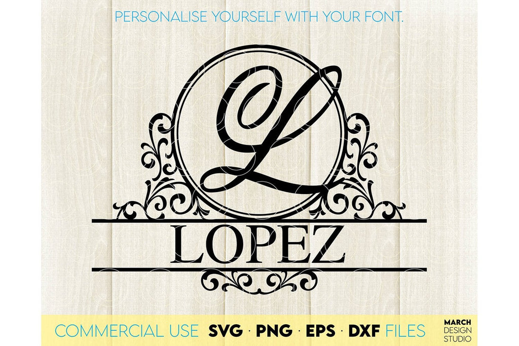 Monogram Frame SVG, Family Monogram SVG, Last Name Monogram SVG ...