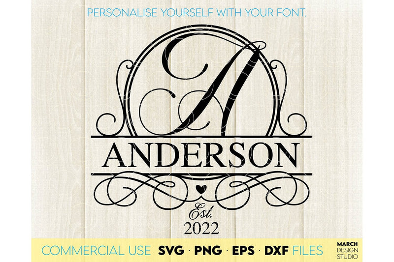 Monogram Frame SVG, Family Monogram SVG, Last Name Monogram SVG ...