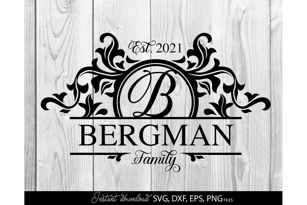 Monogram Frame SVG, Family Monogram SVG, Last Name Monogram SVG ...