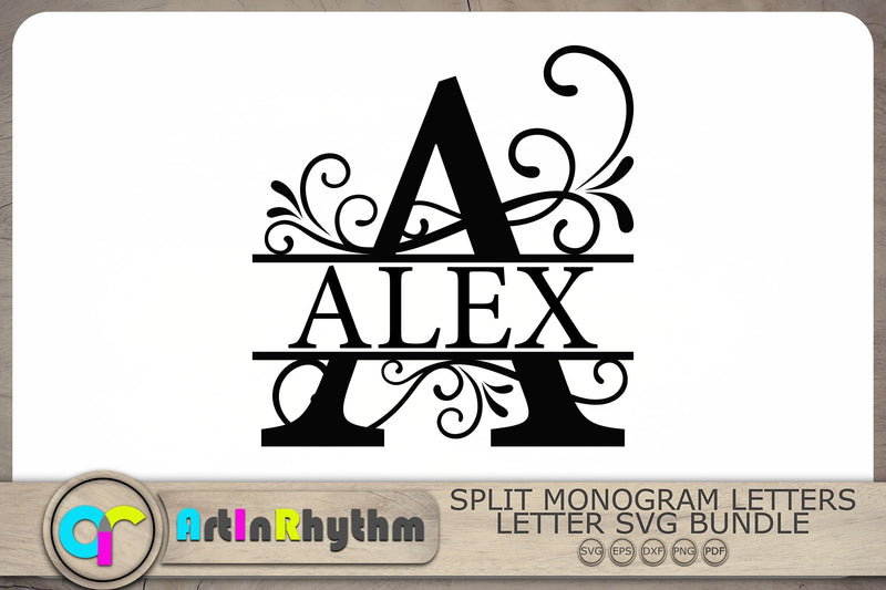 Split Monograms Svg, Monograms Svg, Split Monogram Frame Letters Svg ...