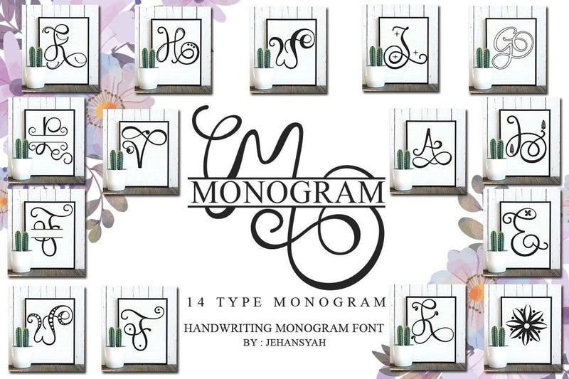Monogram Handwriting font family - So Fontsy