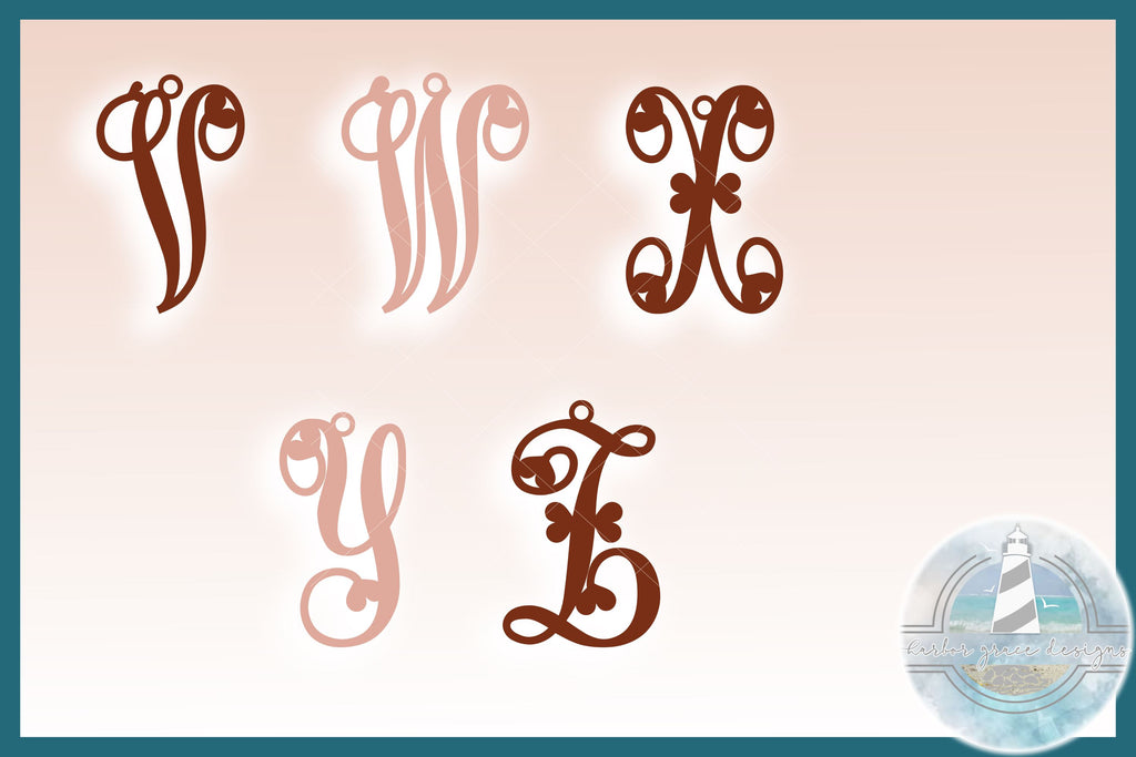Monogram Initials Hearts Earring SVG Bundle Faux Leather Jewelry - So ...