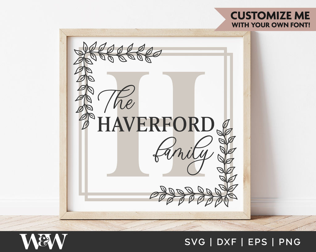Monogram Last Name SVG | Family Name SVG - So Fontsy