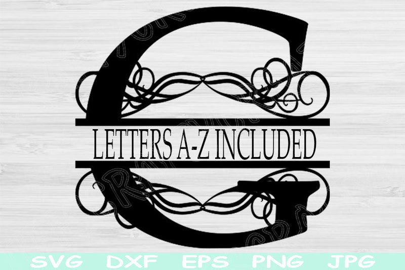 Monogram Letters Svg Files, Split Font Svg, Dxf, Eps, Png Instant ...