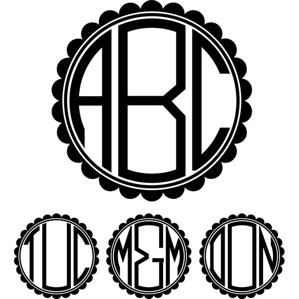 Monogram Scalloped Circle Font - So Fontsy