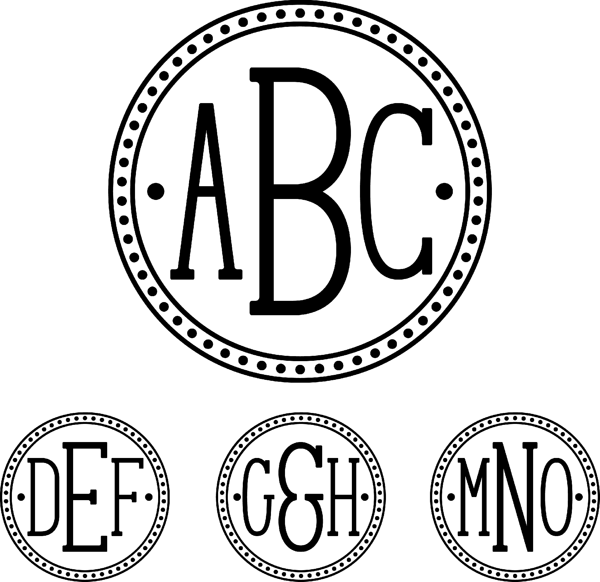 Monogram Serif Dot Circle Font - So Fontsy