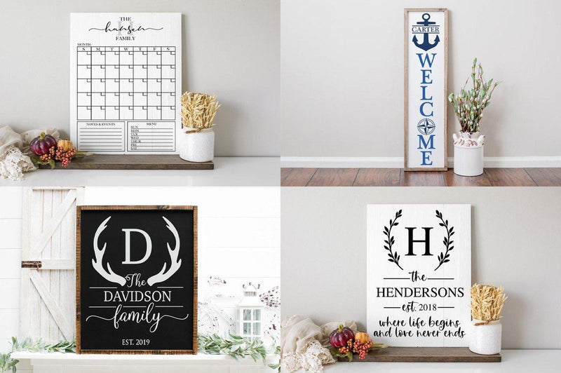 Monogram SVG Bundle - Established Sign, Front Porch Sign SVG - So Fontsy