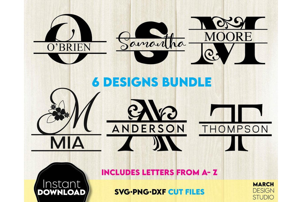 Monogram SVG Bundle, Family Monogram SVG, Last Name Monogram Frame ...