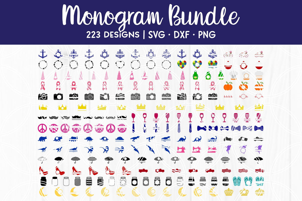 Monogram SVG Cut File Bundle - So Fontsy