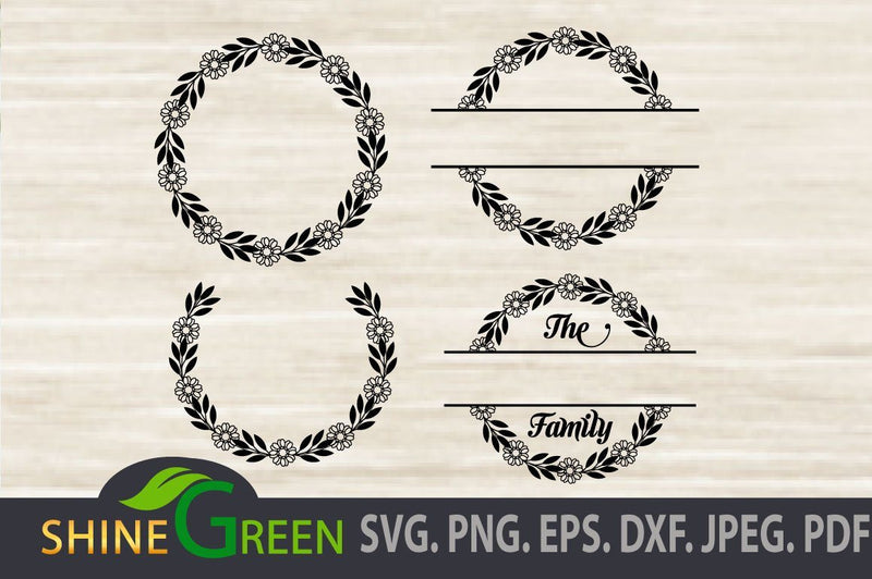 Floral Wreath Monogram SVG Bundle for Wedding and Decor - So Fontsy
