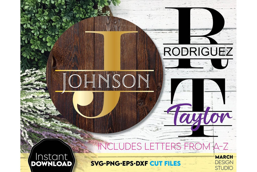 Monogram SVG, Split Monogram SVG, Monogram Letter SVG, Monogram ...