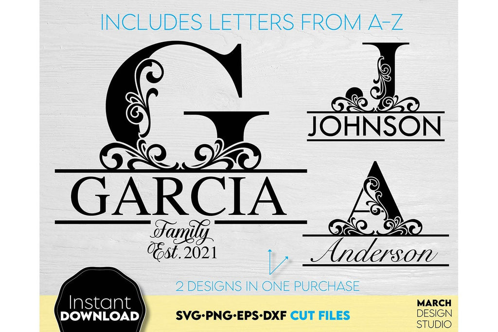 Monogram SVG, Split Monogram SVG, Monogram Letter SVG, Monogram ...