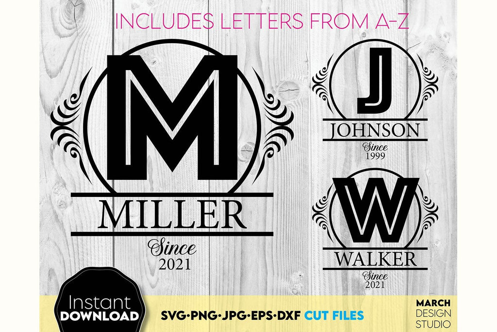 Monogram SVG, Split Monogram SVG, Monogram Letter SVG, Monogram ...