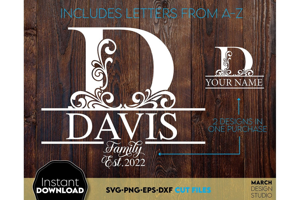 Monogram SVG, Split Monogram SVG, Monogram Letter SVG, Monogram ...