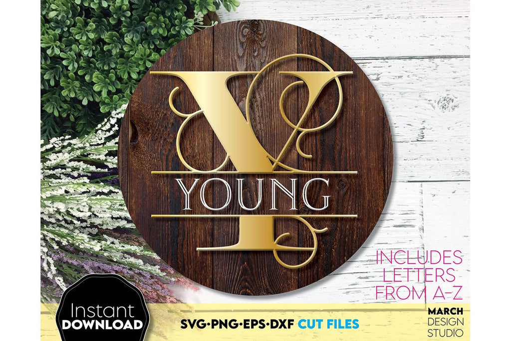 Monogram SVG, Split Monogram SVG, Monogram Letter SVG, Monogram ...