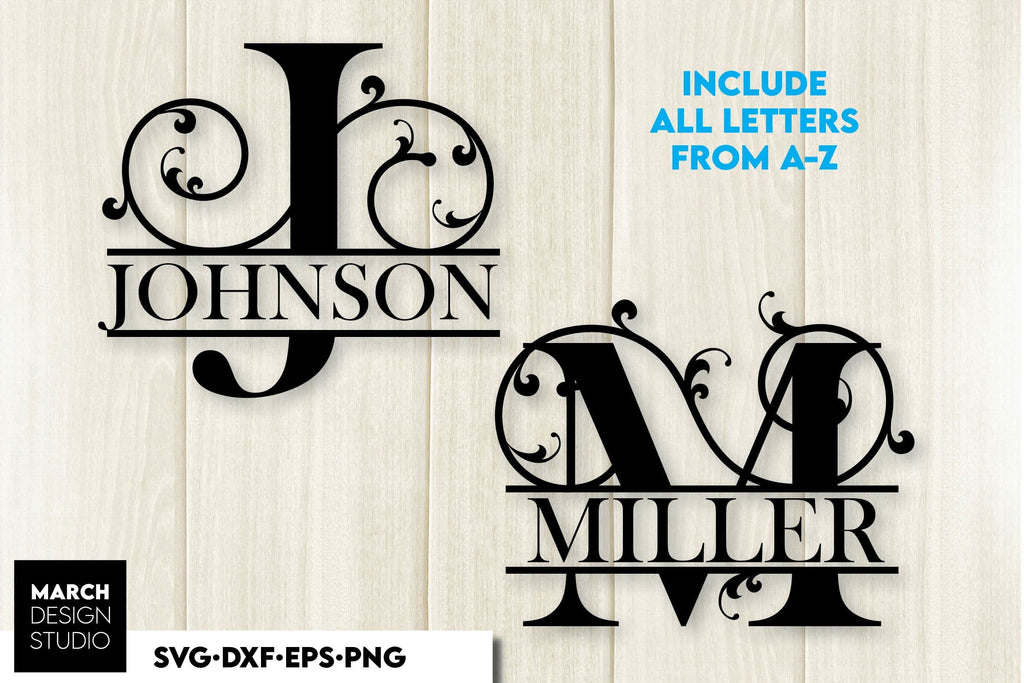 Monogram SVG, Split Monogram SVG, Monogram Letter SVG, Monogram ...