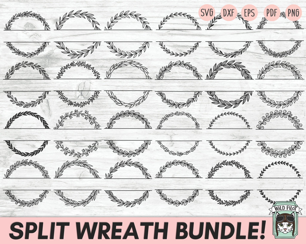 Monogram Wreath Bundle SVG, Laurel Leaf Wreath SVG files, Wreath cut ...