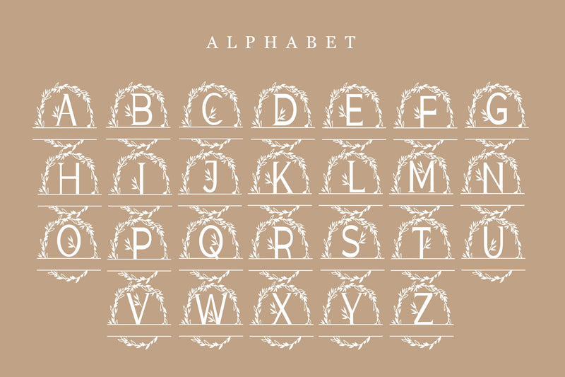 Monogram Wreath Floral - So Fontsy