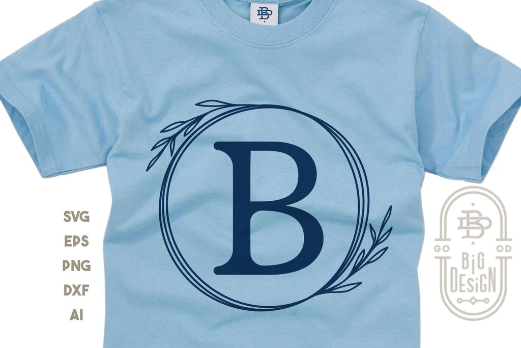 Monogram Wreath Font - Monogram with Laurel Wreath SVG - So Fontsy